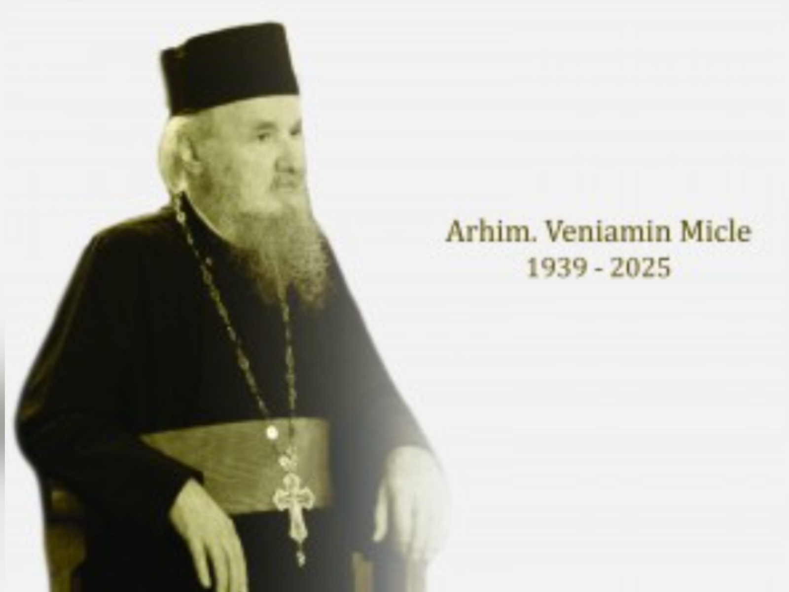 Arhimandritul Veniamin Micle, duhovnicul Mănăstirii Bistrița, a trecut ...